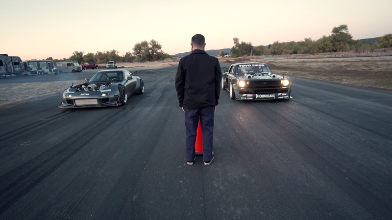 VIDEO: Ken Block's Hoonicorn vs 4-rotor AWD Mazda RX7 | Autobahn