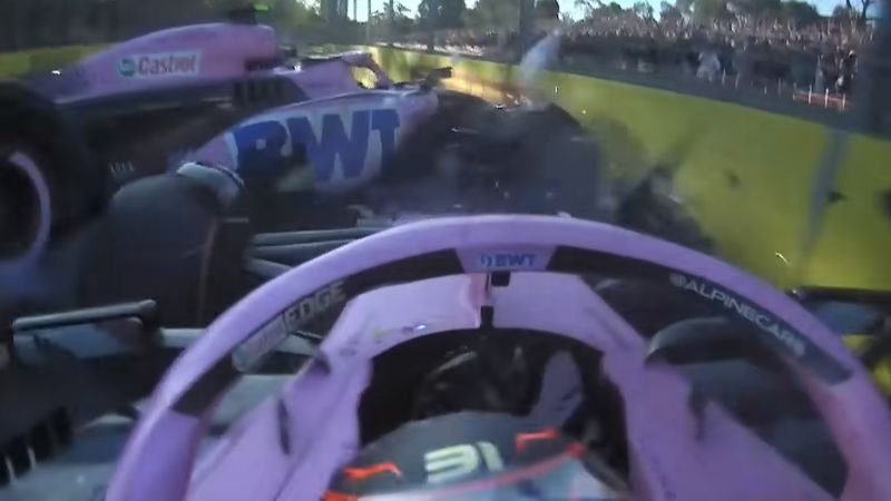 VIDEO: Gasly/Ocon crash stuurde ook brokstukken richting het publiek ...