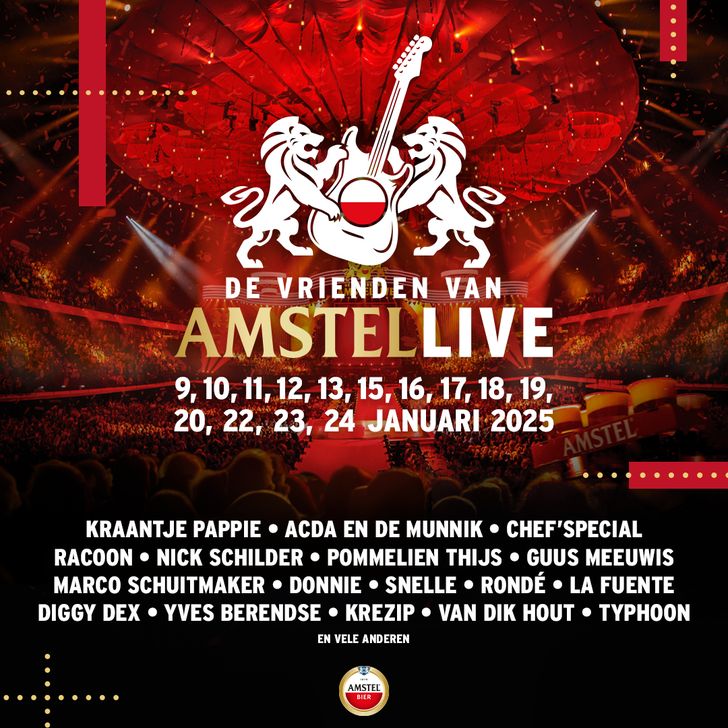 Dít is de line-up voor De Vrienden van Amstel LIVE 2025 | Grazia