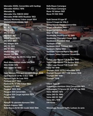 Lijstje: alle 230 auto's uit The Palmen Collection barnfind | Autobahn