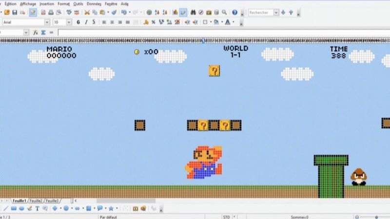 Briljant: Super Mario Bros. spelen in Microsoft Excel | Nieuwe Revu
