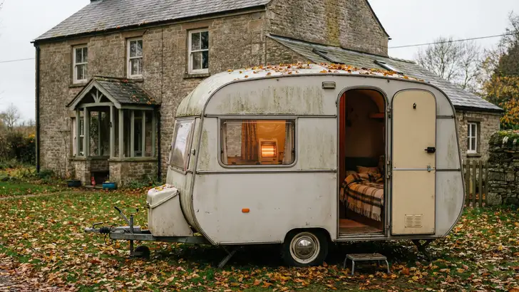Deze vrouw woont noodgedwongen in een caravan in de tuin van haar opa ...
