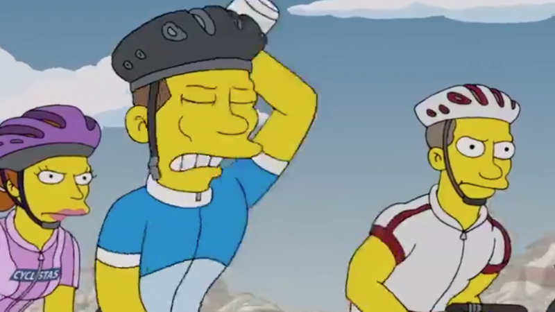 🎥 The Simpsons nemen wielrenners op de hak (en het is fantastisch ...